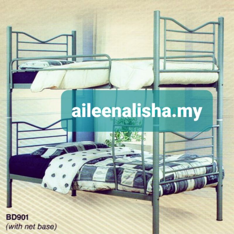 3 V heavy duty double decker bed katil 2 tingkat hostel bed | Shopee ...