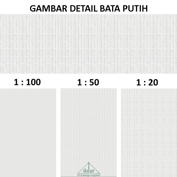 PUTIH Texture Paper / White Brick Motif / Scaled Wall / Miniblock ...