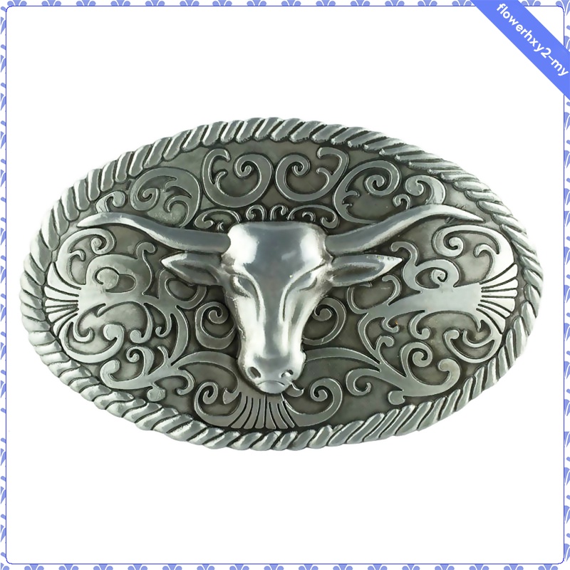 Vintage Bull Head Pattern Cowboy Western Belt Buckle Men's Gift ...