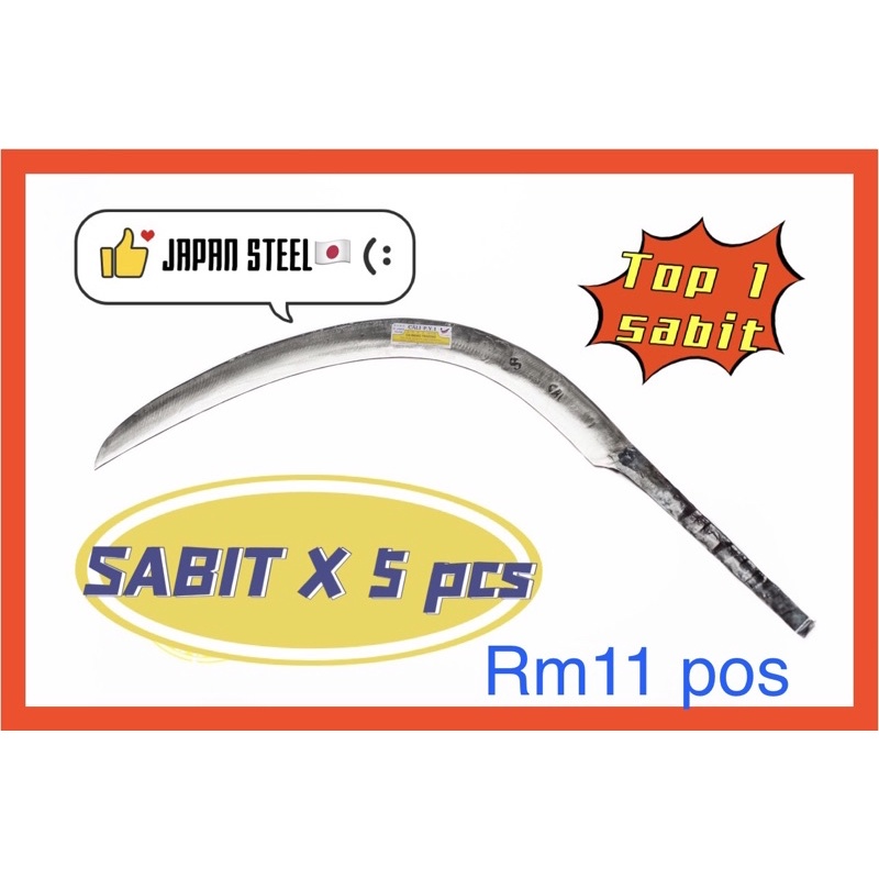 Sabit x 5pcs sickle japan steel cali py1 sabit sawit alat pertanian ...