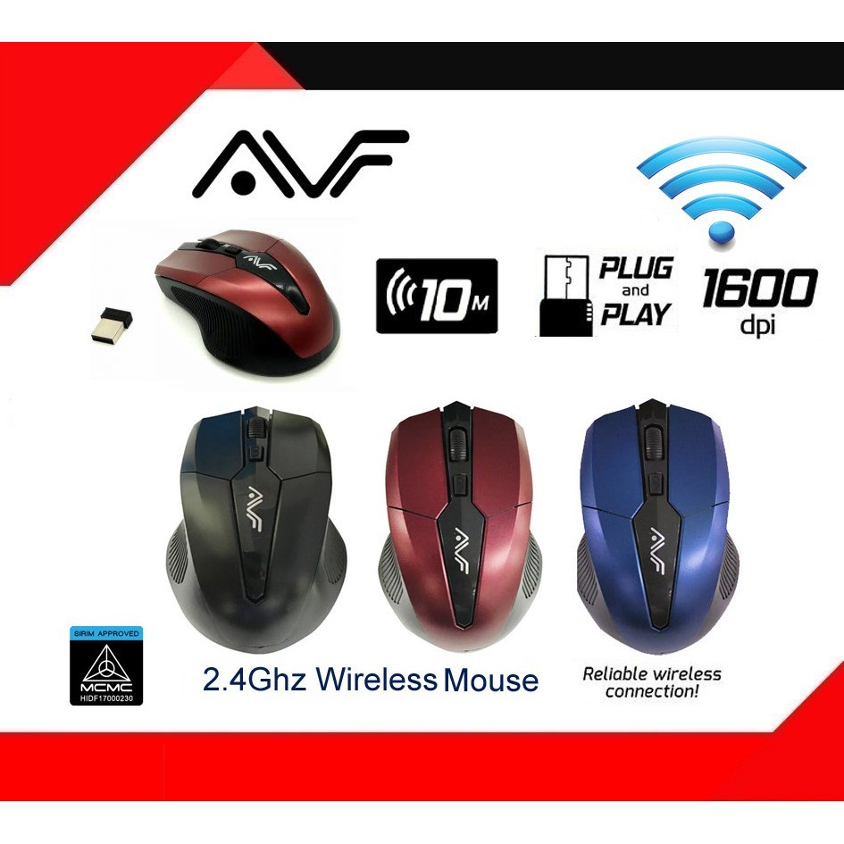 MOUSE - AVF GEOM1 2.4G Wireless Optical Mouse USB AM-3G 滑鼠 ( AV 002 ) | Shopee Malaysia