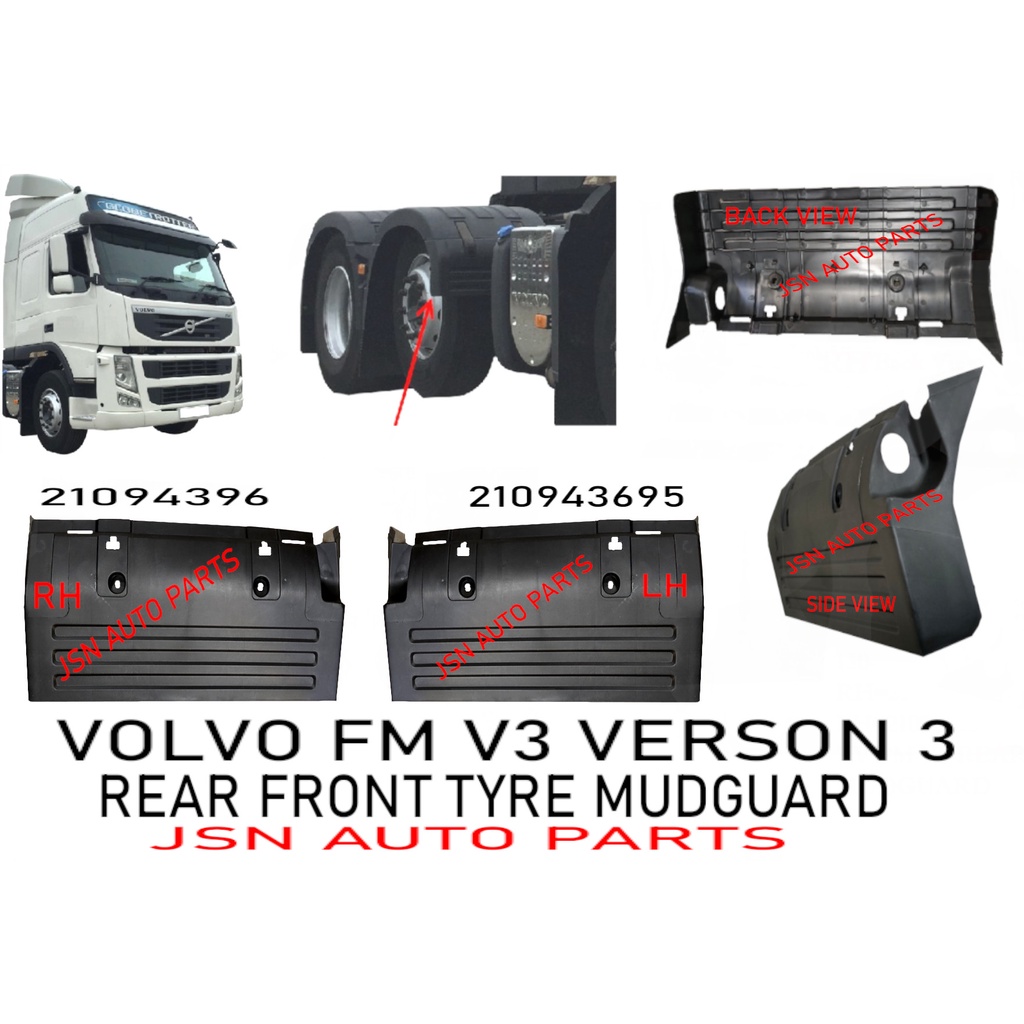 J130S14 TYRE MUDGUARD REAR FRONT VOLVO FM V3 21094395 21094396 LORRY ...