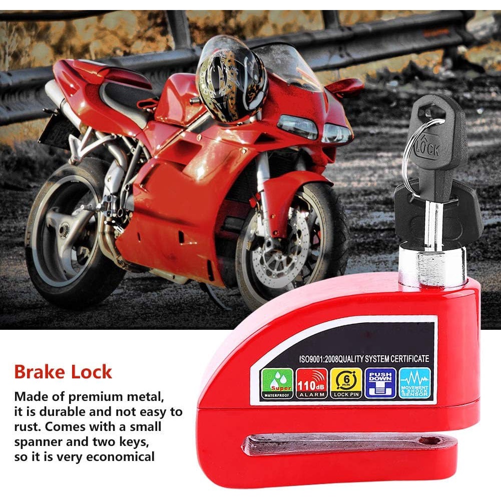 Motorcycle Alarm Lock Motorbike Anti-theft Lock Wheel Disc Brake ...