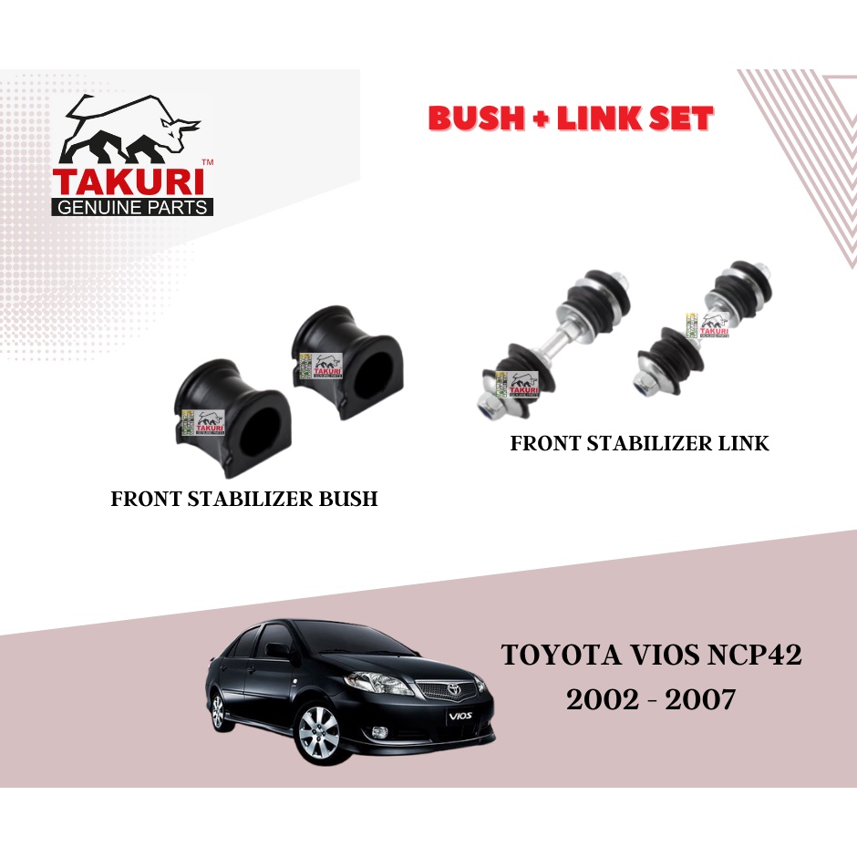 TOYOTA VIOS NCP42 (2002 - 2007) NCP93 (2007-2013) NCP150 (2013-2022) FRONT STABILIZER BAR BUSH ...