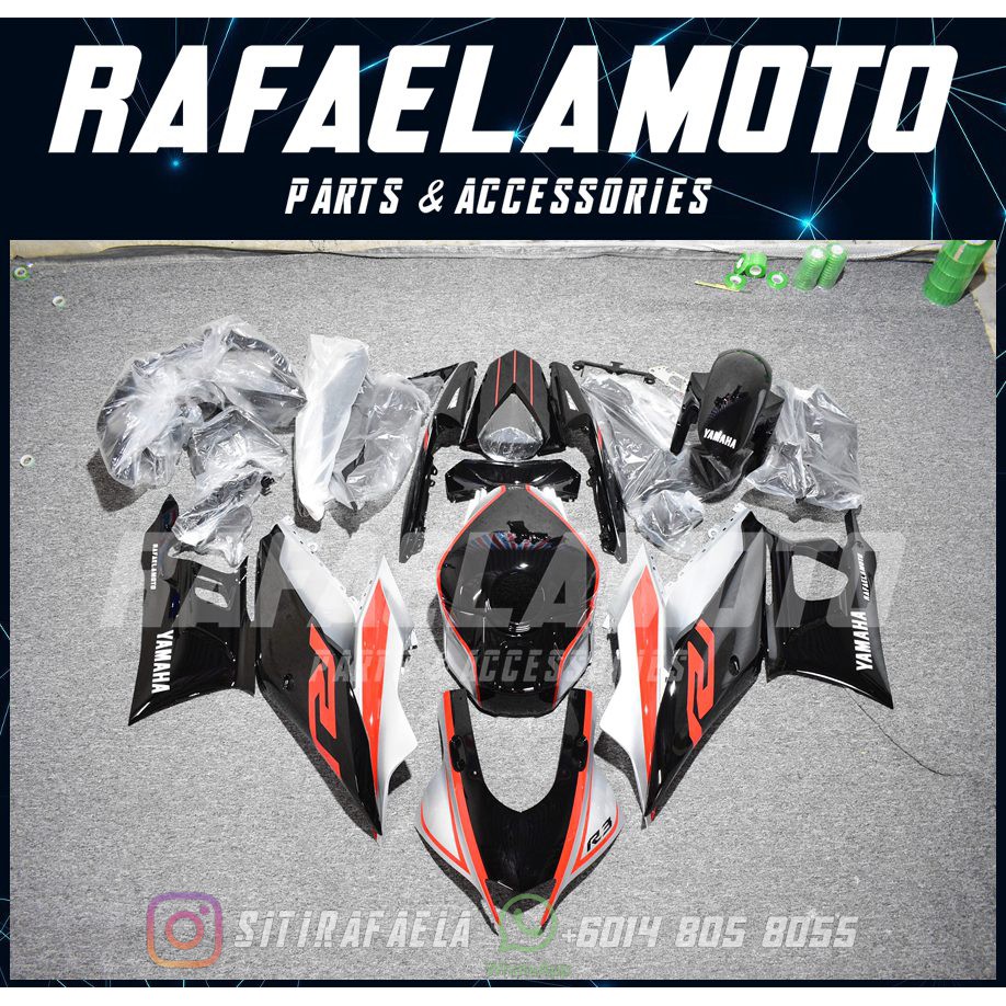 Yamaha YZF R25 R3 Full Coverset V2 Year 2019-2021 Silver Red | Shopee ...