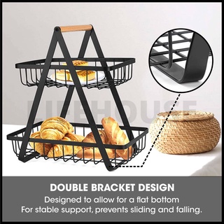 2 Tier Onion Rack Fruit Basket Rak Bawang Bertingkat Vegetable Storage ...