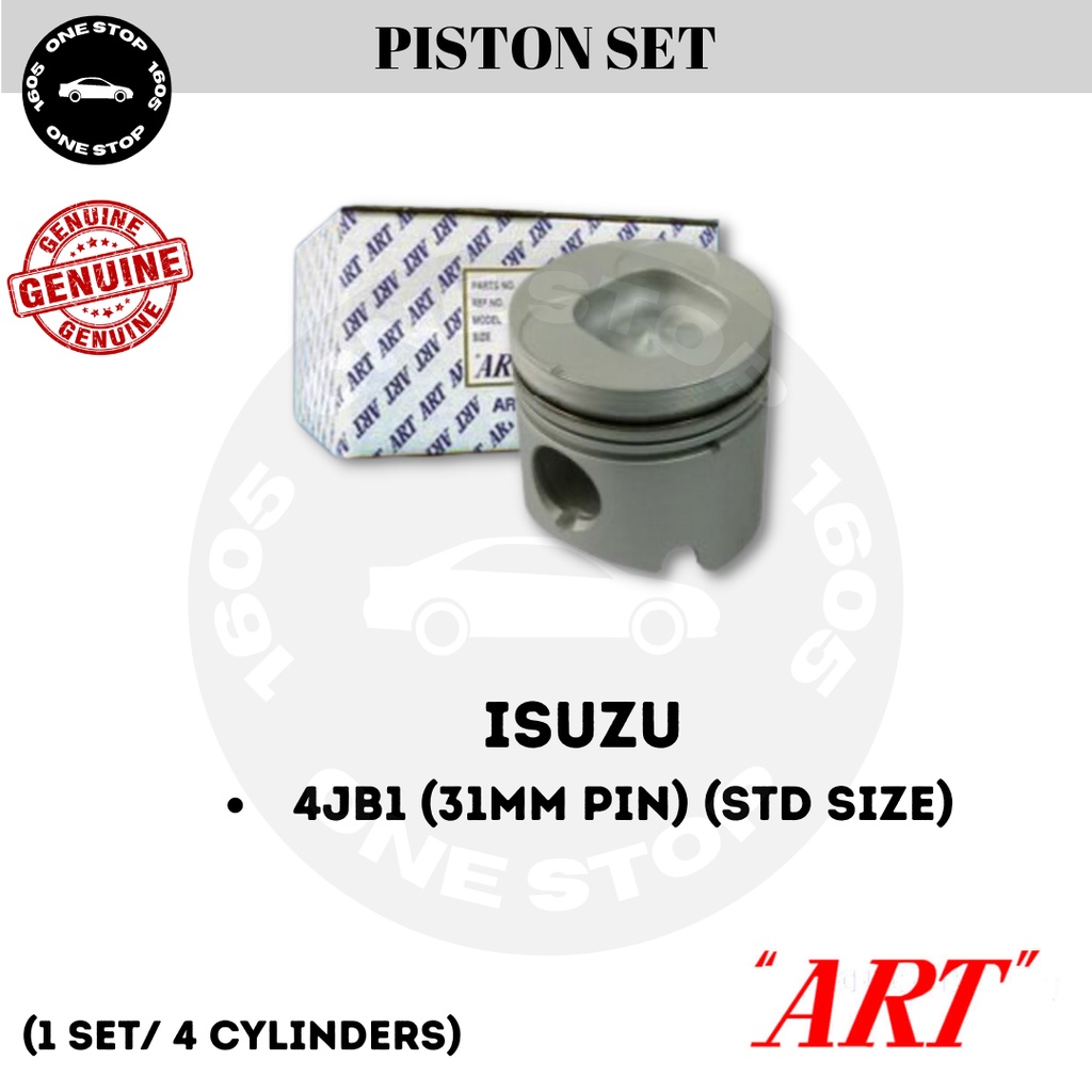 ISUZU 4JB1 4JB1T (31MM PIN) PISTON SET ART JAPAN (4 CYLINDER) | Shopee ...