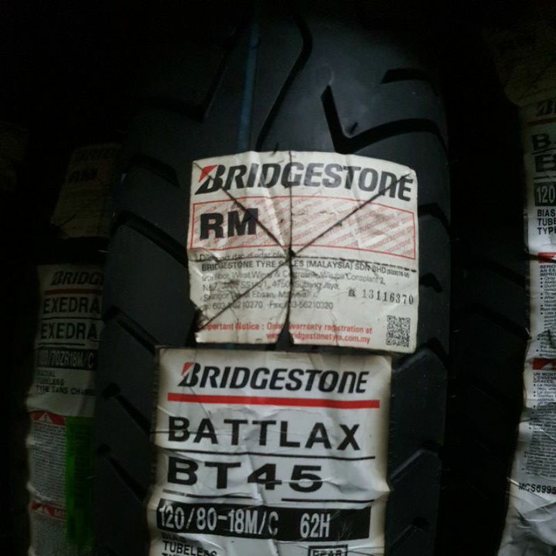 TYRE BRIDGESTONE BT45 TOURING BATTLAX JAPAN (125CC-1200CC) | Shopee ...