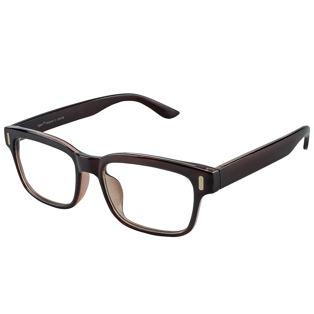 Cyxus Anti Blue Light Computer Glasses Eyestrain Reduction Square Brown ...