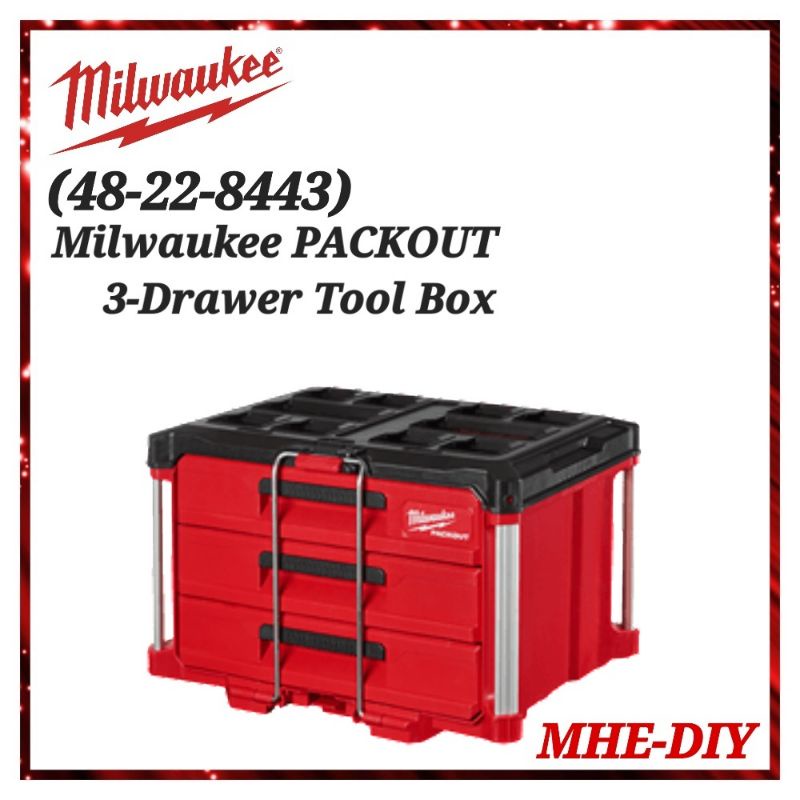 MILWAUKEE PACKOUT 3-Drawer Tool Box ( 48-22-8443 ) | Shopee Malaysia