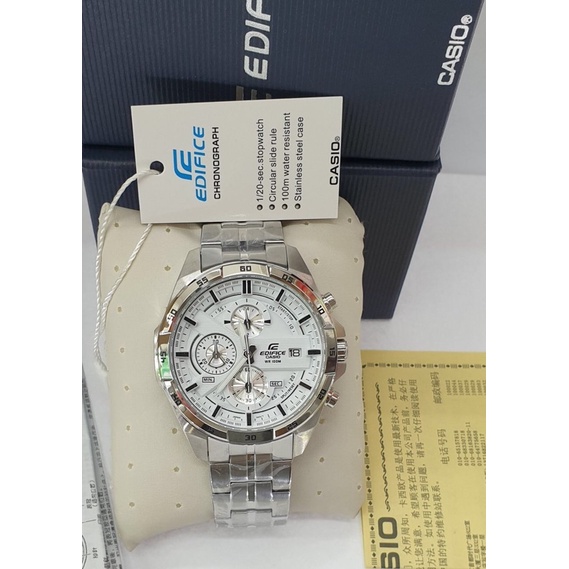 EDIFICE FULL SILVER STAINLESS STEEL HIGH QUALITY ALL FUNCTION JAM ...