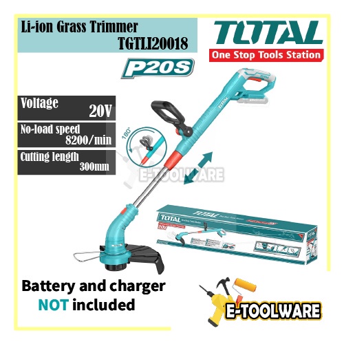 Total TGTLI20018 Cordless Grass Trimmer 20V Cutter Mesin Rumput Mesin ...