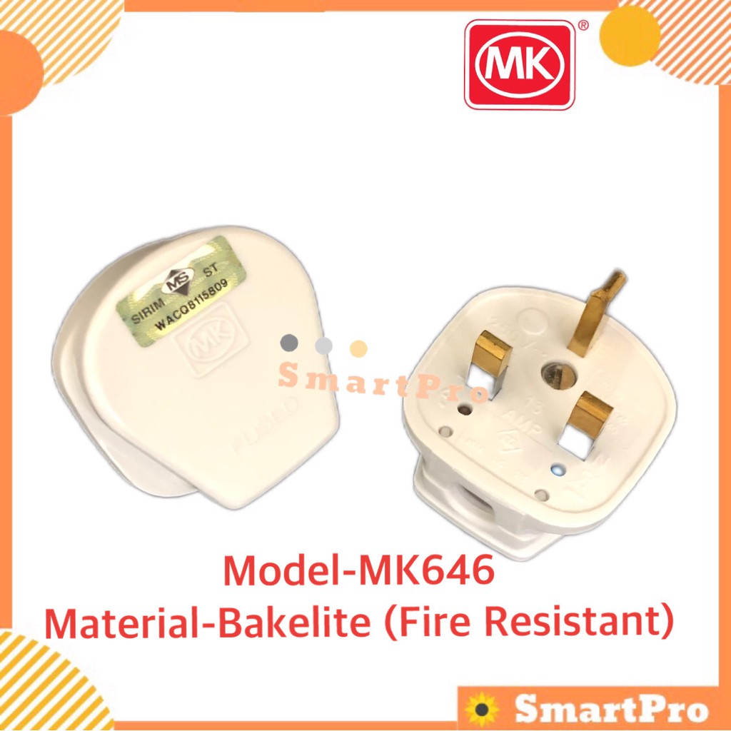 MK Heavy Duty 13A Fused 3 Pin Plug Top Uk Type 13A 3 Pin Plug Top 13A ...