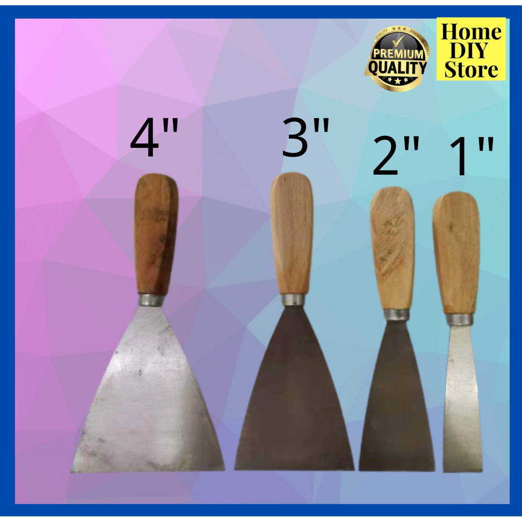 Wooden handle Scraper (1", 2", 3", 4") | Shopee Malaysia