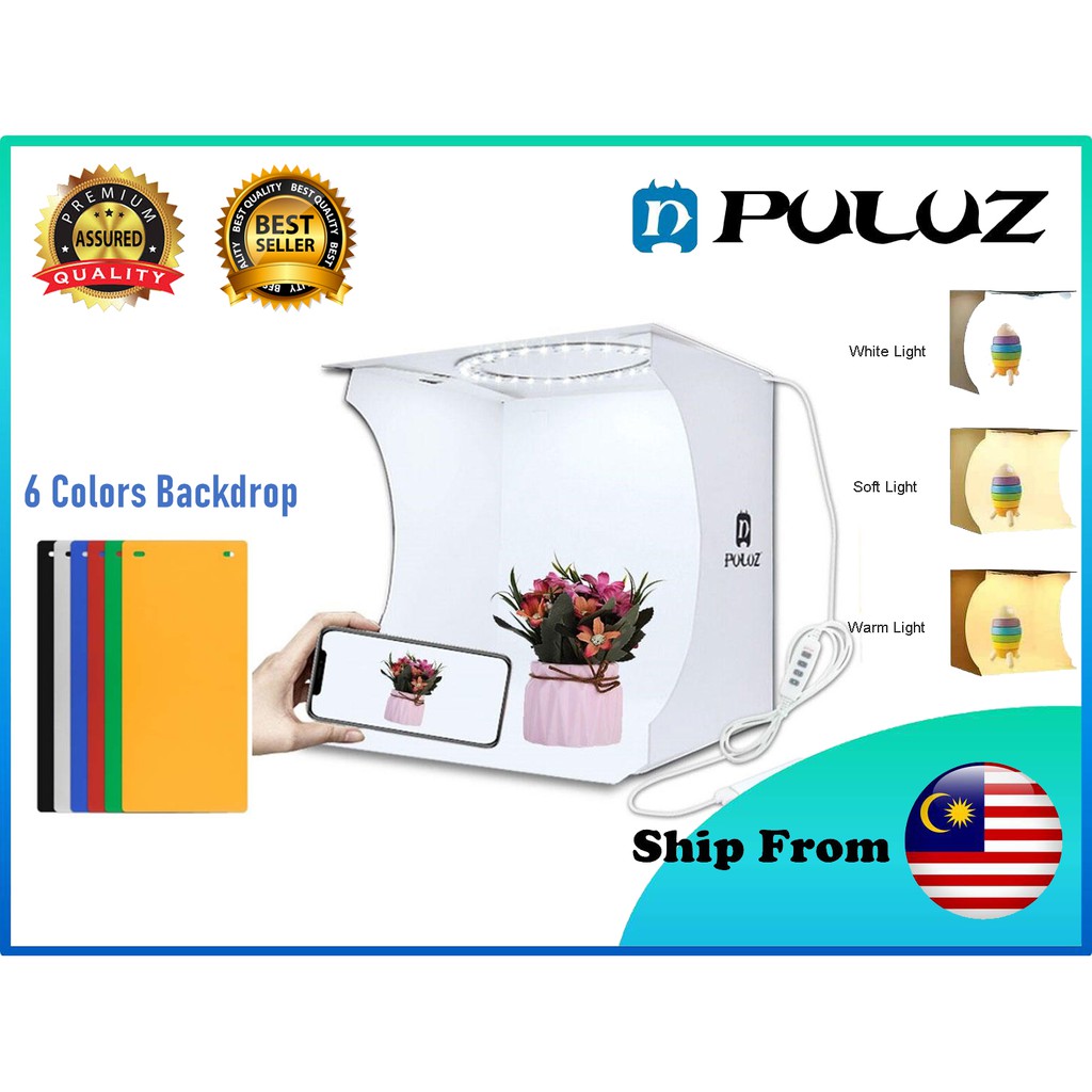 Puluz 20cm Mini Studio Portable Folding Photo Light Box ~ Led Ring ...