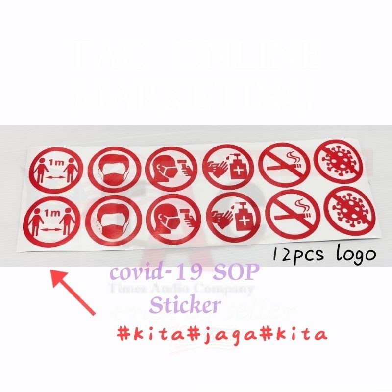 Covid-19 SOP sticker for all multipurpose use 12pcs logos | Shopee Malaysia
