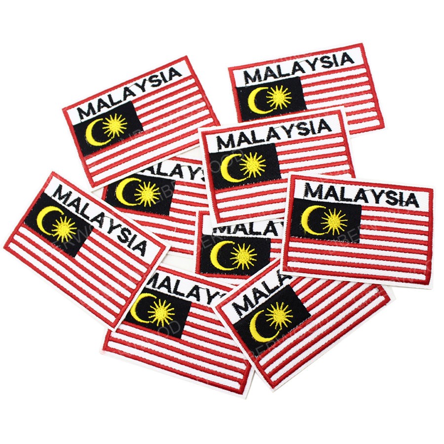 Malaysia Flag Embroidery Iron on Patch DIY applique MYS travel patch ...
