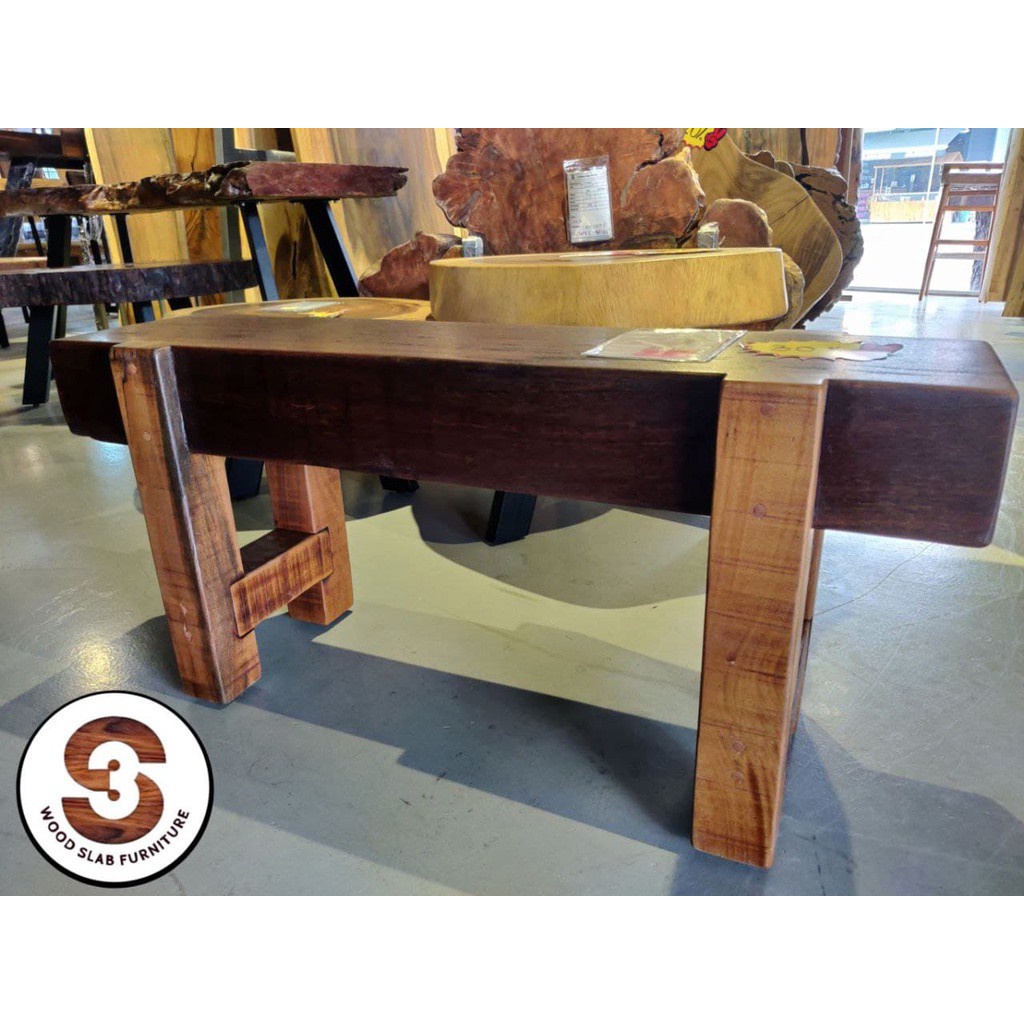 Solid Wood Bench - Balau Bench with Chengal Leg | Shopee Malaysia