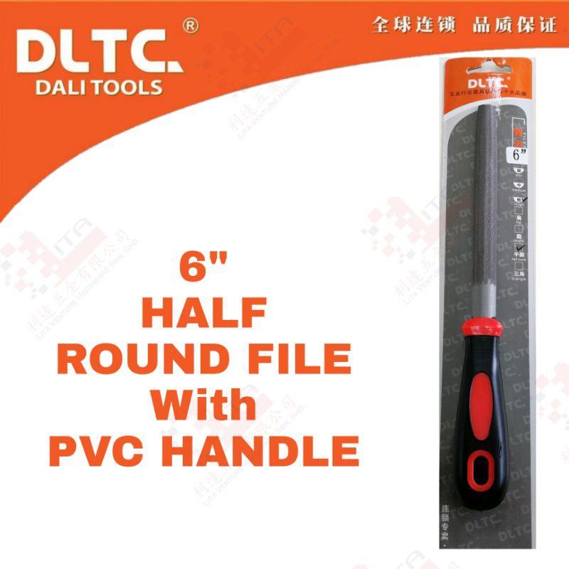 DLTC INDUSTRY TOOLS 6" HALF ROUND FILE WITH PVC HANDLE KIKIR BESI SEPARUH BULAT 6" | Shopee Malaysia