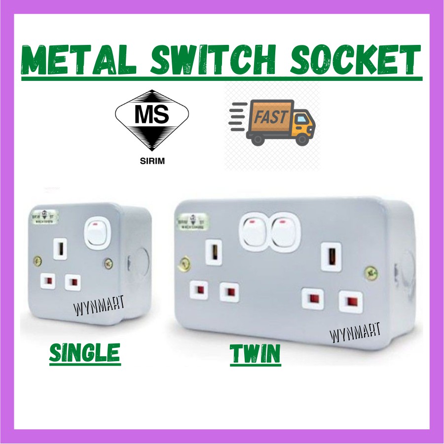 Metal Switch Socket Single/Double 13a / 13a Industrial Switch Socket ...