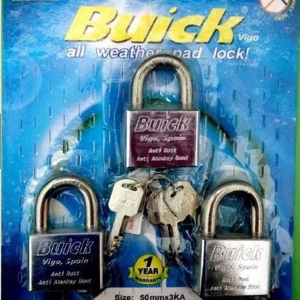 Buick Pad lock 50MMx3PCS Keyalike (clearance stock) | Shopee Malaysia