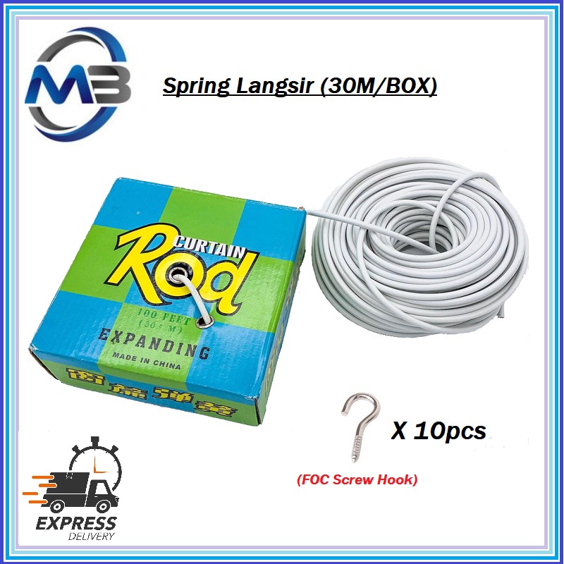 Curtain Rod Expanding Spring (30M) - White / Tali Dawai Langsir (30M ...