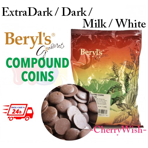 1KG Beryl's Compound Coins / Button Chocolate ( Extra Dark / Dark ...