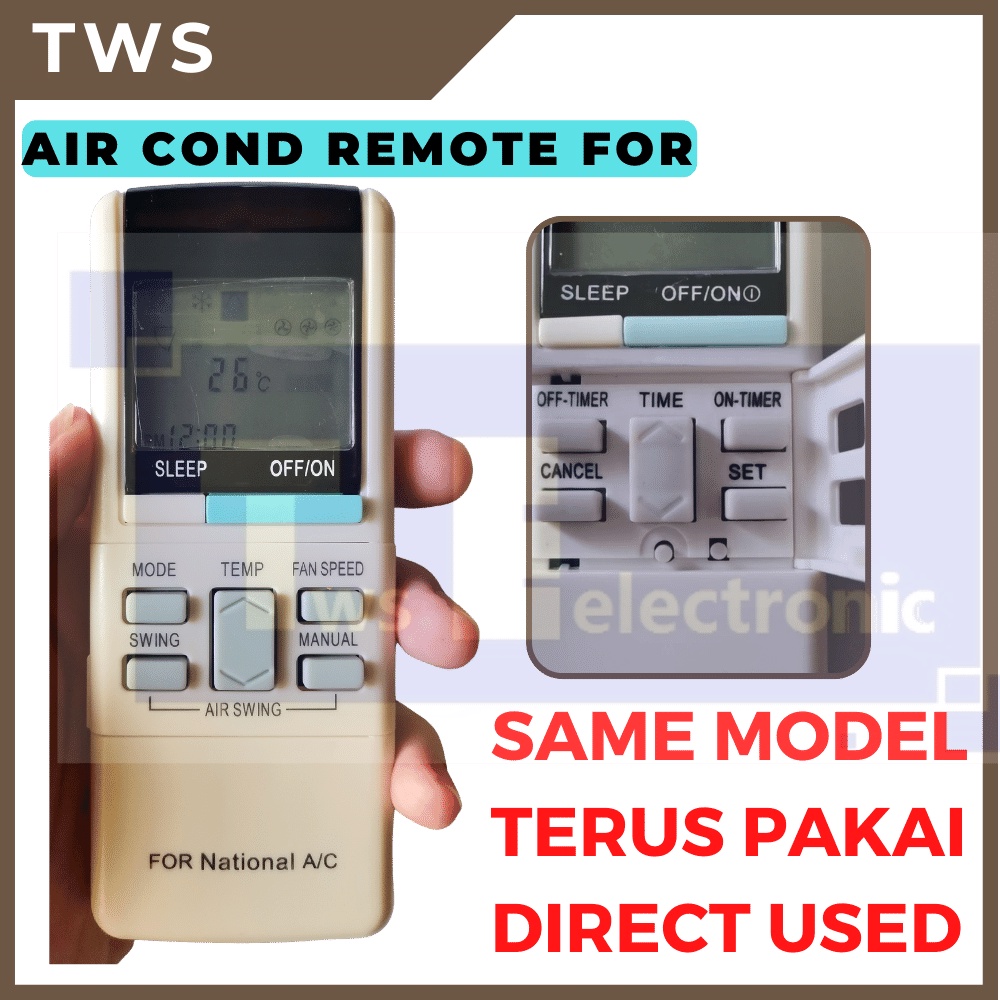 National Air Conditioner Remote Control(for model 75C598 3102012 ...