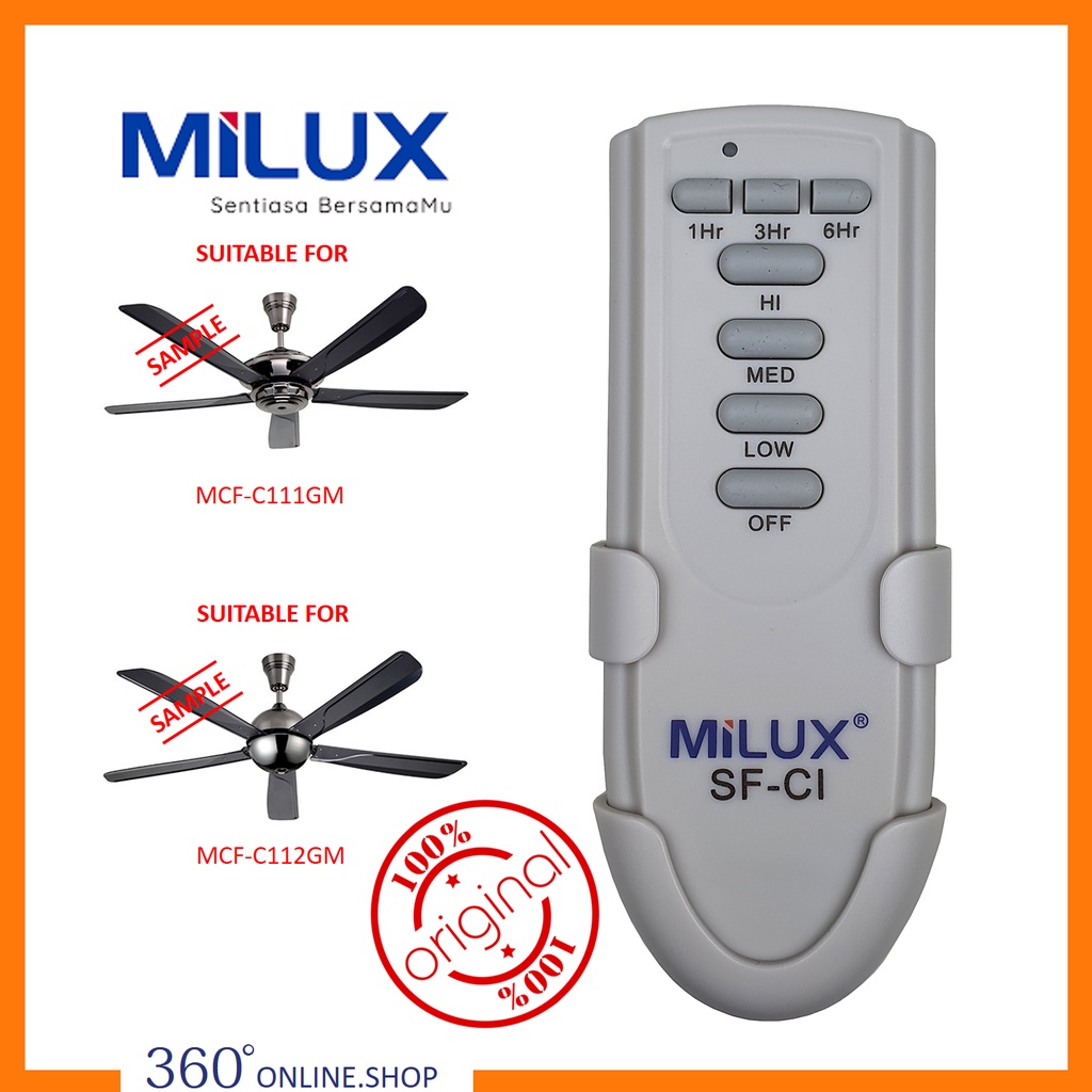 **Original** Milux Ceiling Fan Remote Control Suitable For MCF-C111GM ...