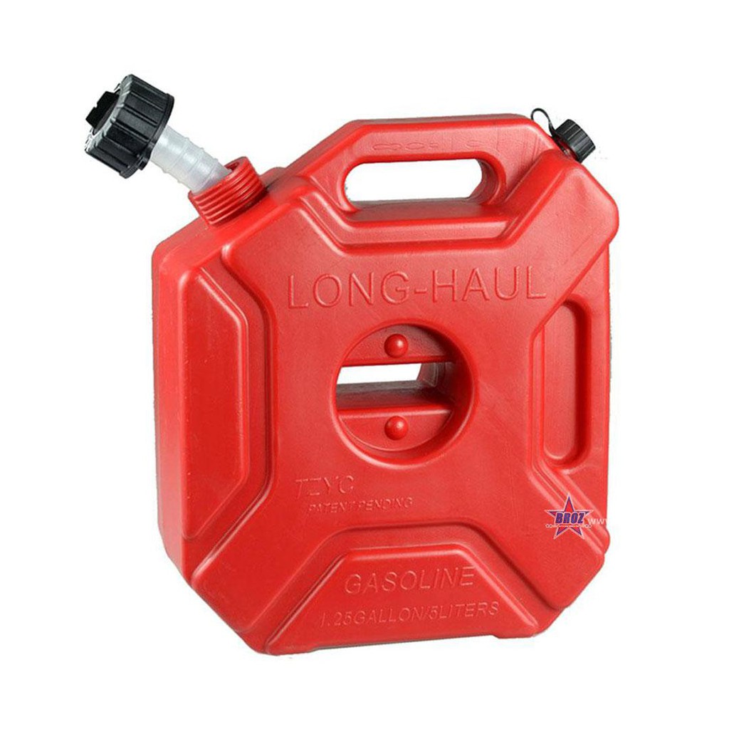 5L Red Fuel Tank Cans Spare Plastic Petrol Motorcycle Gas Gasoline Oil ...