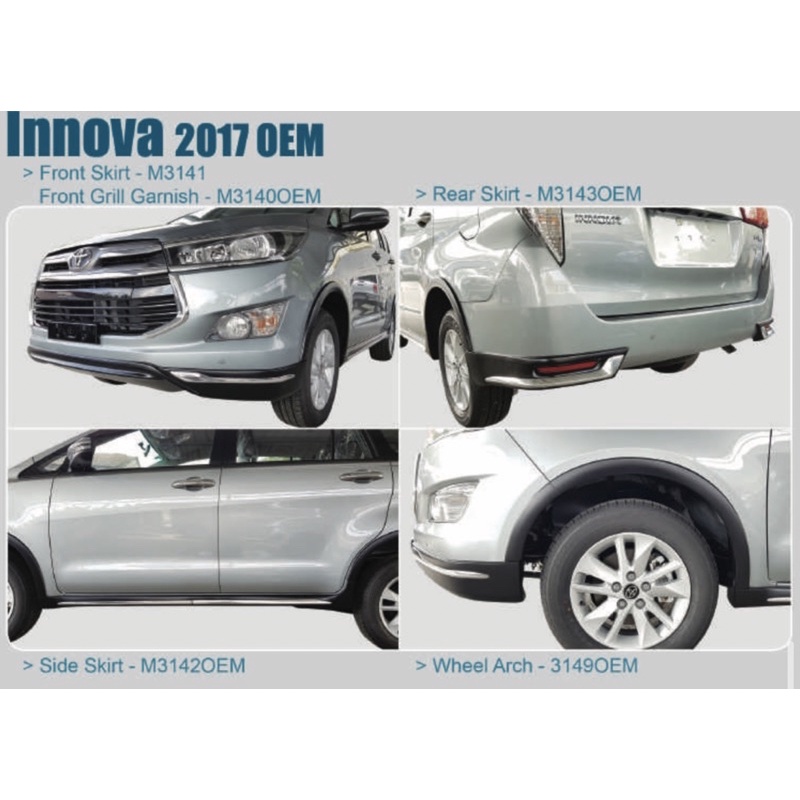 Toyota innova 2017 2018 2019 OEM bodykit body kit front side rear skirt ...