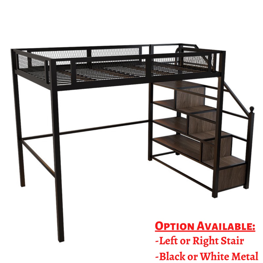 【Can Customize】Loft Bed With Wardrobe Multifunction Thickened Metal ...