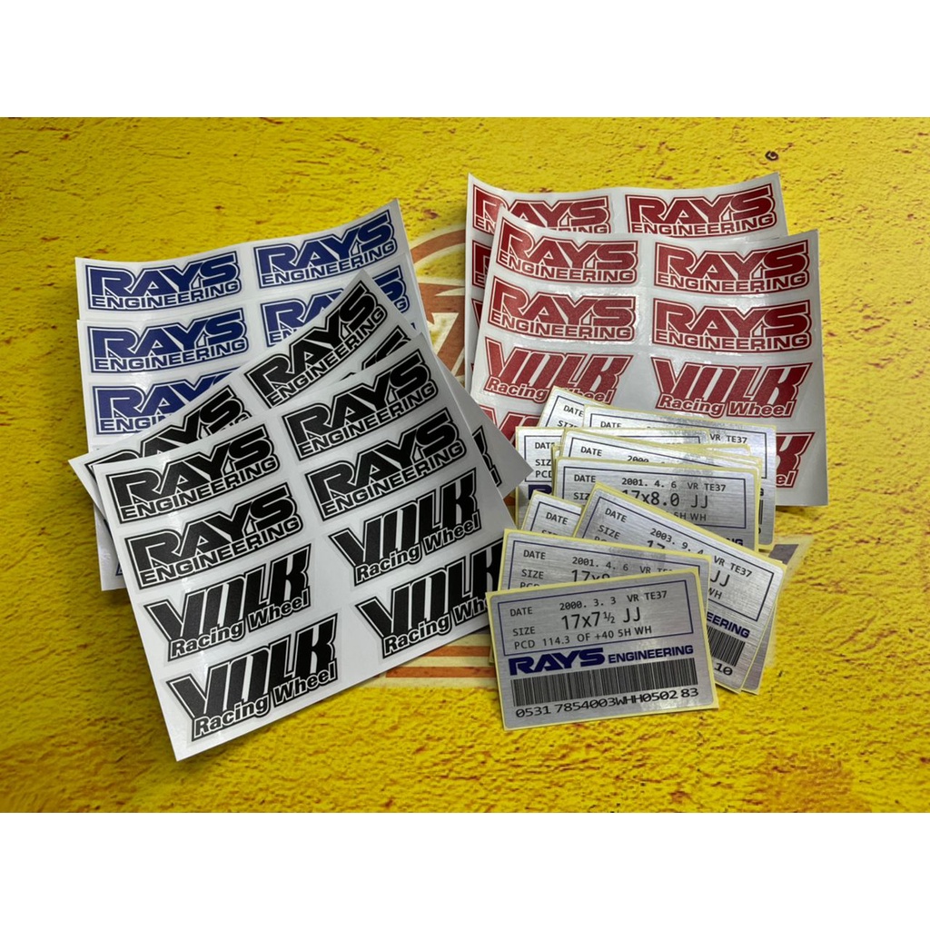 Sticker Rays Engineering, Volk Racing Wheel, Sticker Surat Beranak Volk ...