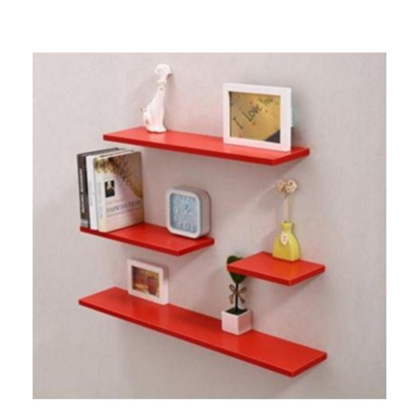 [READY STOCK] Set of 4 Horizontal Shape Wall Mounted Shelves - Design A ...