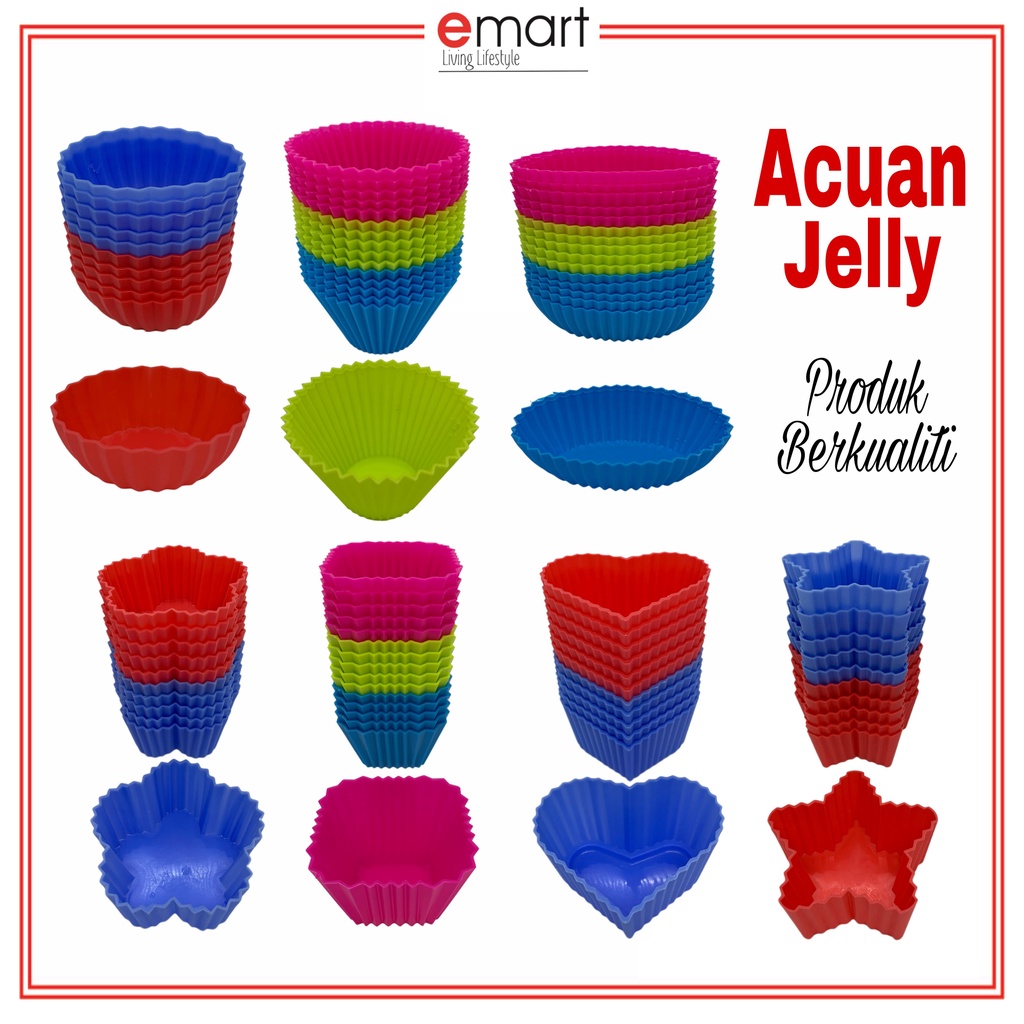Jelly /Muffin /Pudding Mould/Acuan Jeli (Bulat /Bujur panjang /pendek ...