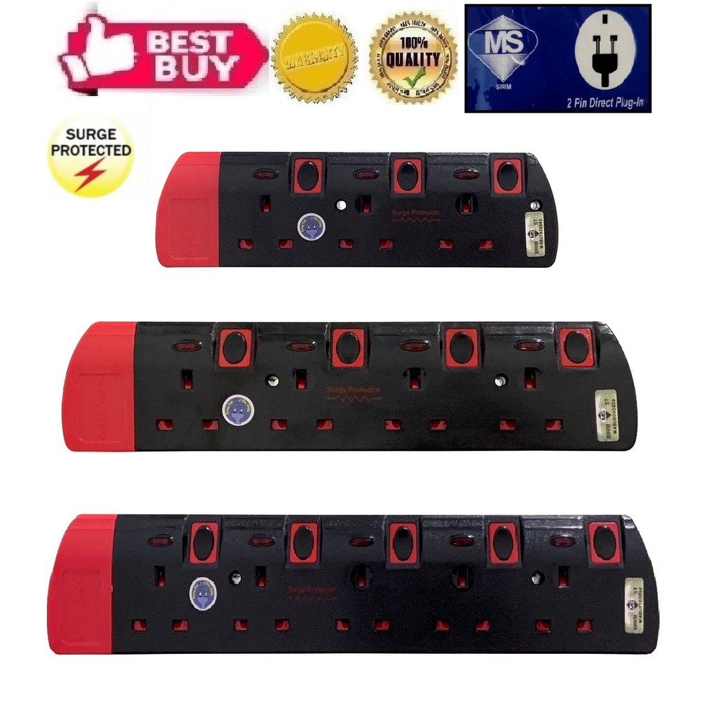 [Empty Socket Only] Extension Trailing Socket_2500W - Surge Protector ...