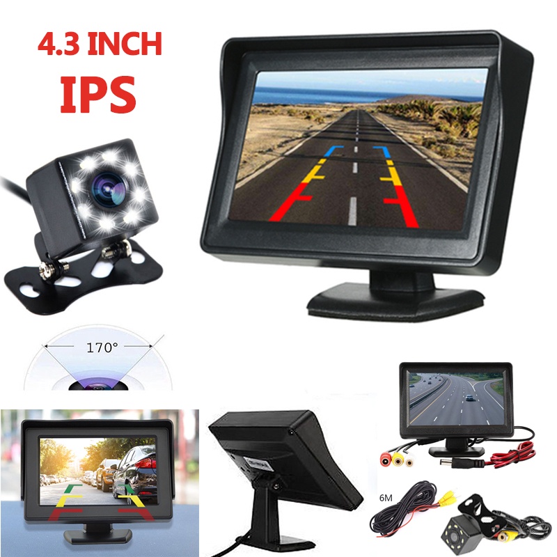 4.3 Inch Car Rear View Monitor Reverse LCD TFT IPS Display with Night ...