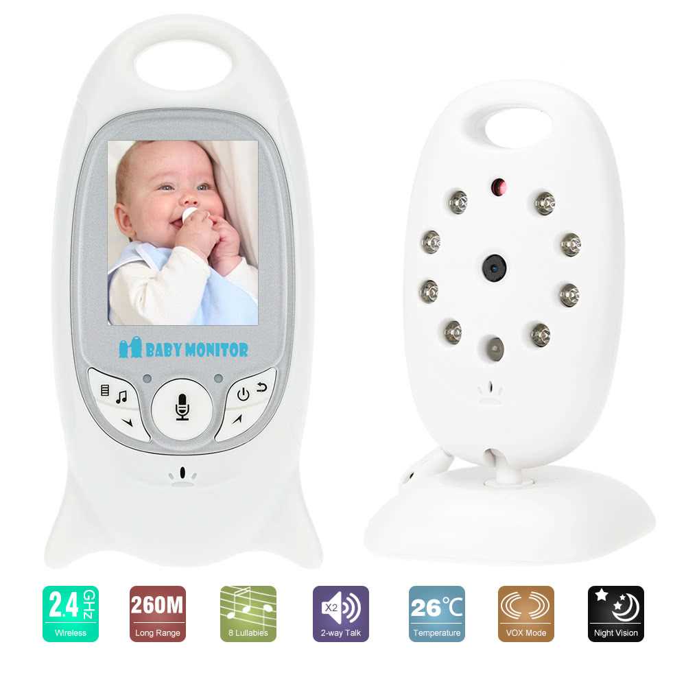 VB601 Baby Monitor 2.0in LCD 2.4GHz Wireless with 8IR LED Two-way Talk ...