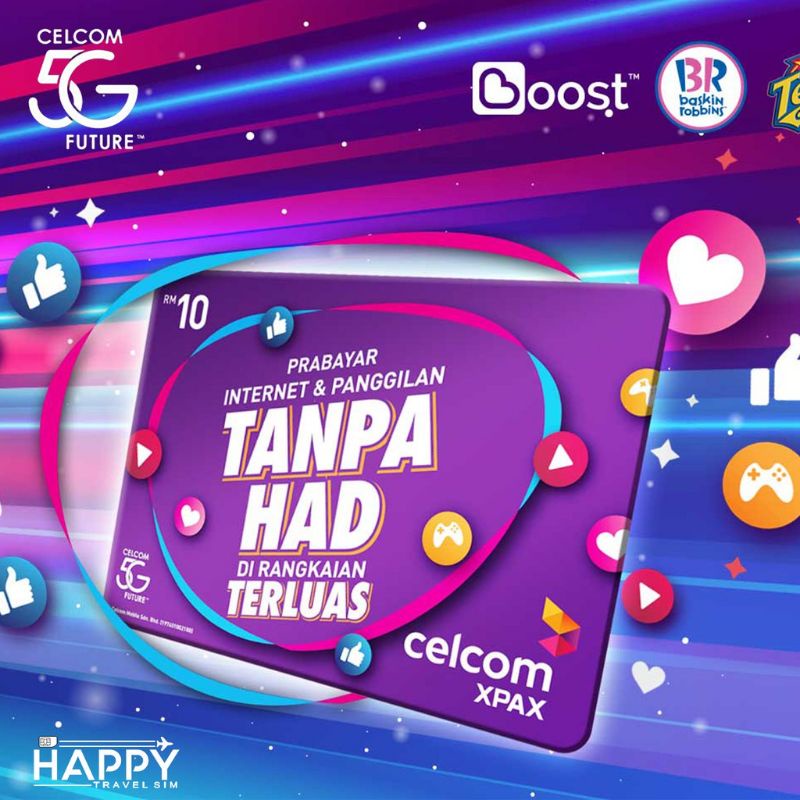 CELCOM XPAX SIM CARD PREPAID UNLIMITED DATA SEBULAN | Shopee Malaysia