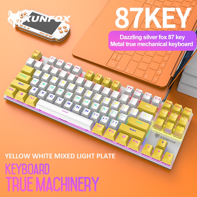 XUNFOX K80 /K10 Gaming Mechanical * Keyboard USB Luminous Color Wired ...