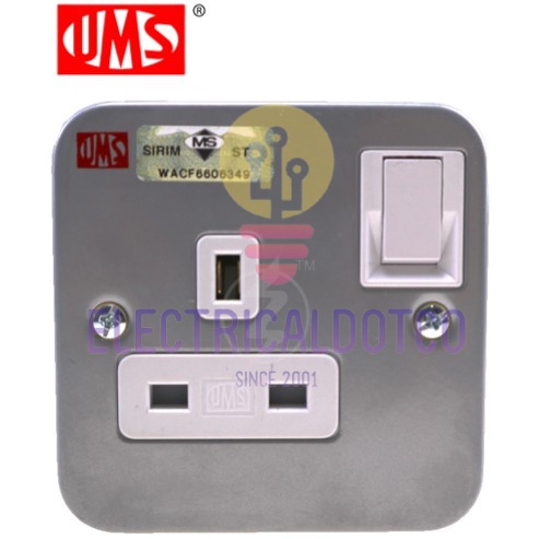 UMS Metal Clad 13A 1 Gang Switched Socket Outlet (1213M) | Shopee Malaysia