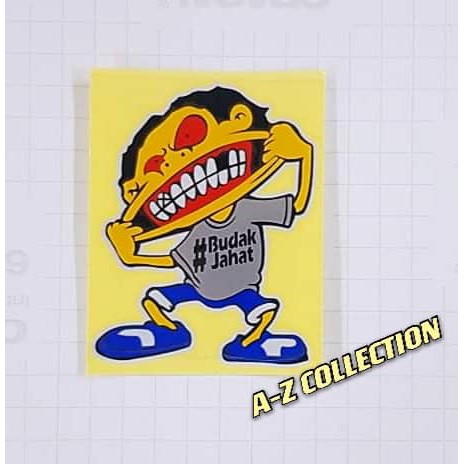 STICKER CUTTING Cartoon Budak Jahat REFLECT PANTUL Stiker Motor ...