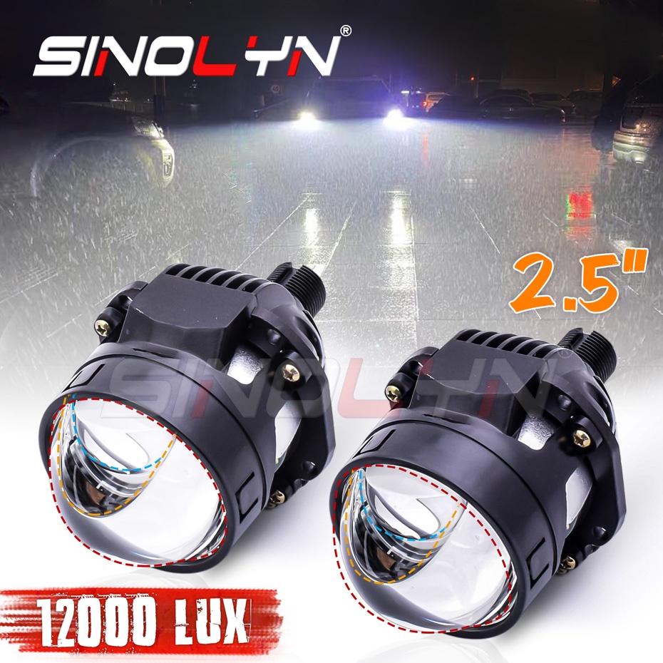 85W Bi LED Angel Eyes Projector LED Auxiliary Lights H7 H4 H1 9005 9006 ...