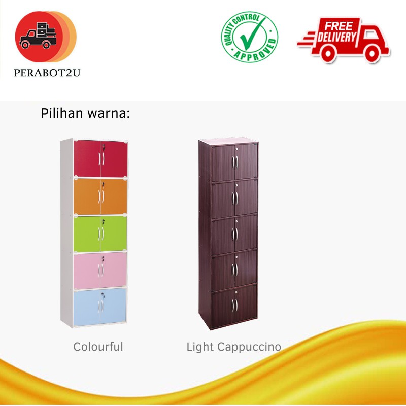 P2U Almari 10 Pintu / Almari Serbaguna dengan Kunci/ 10 Door Storage ...