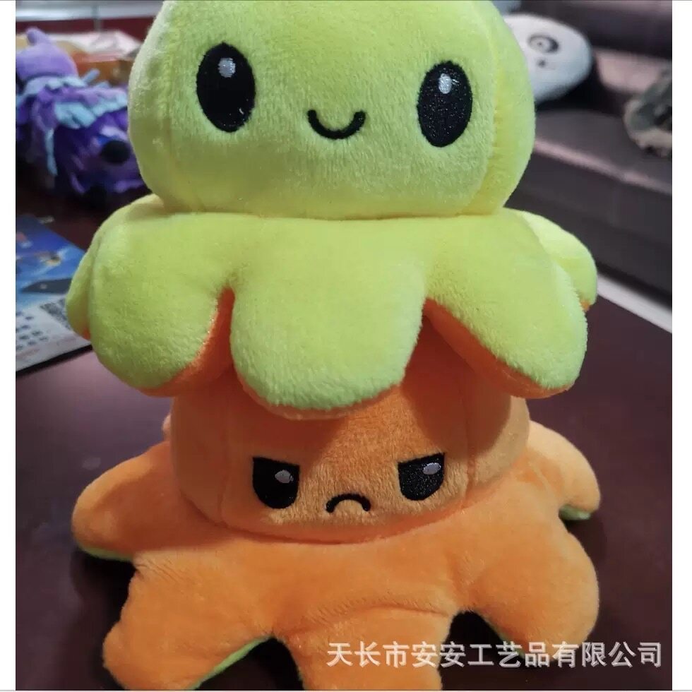 Clearance Reversible Octopus angry octopus plush toy flip doll mainan ...