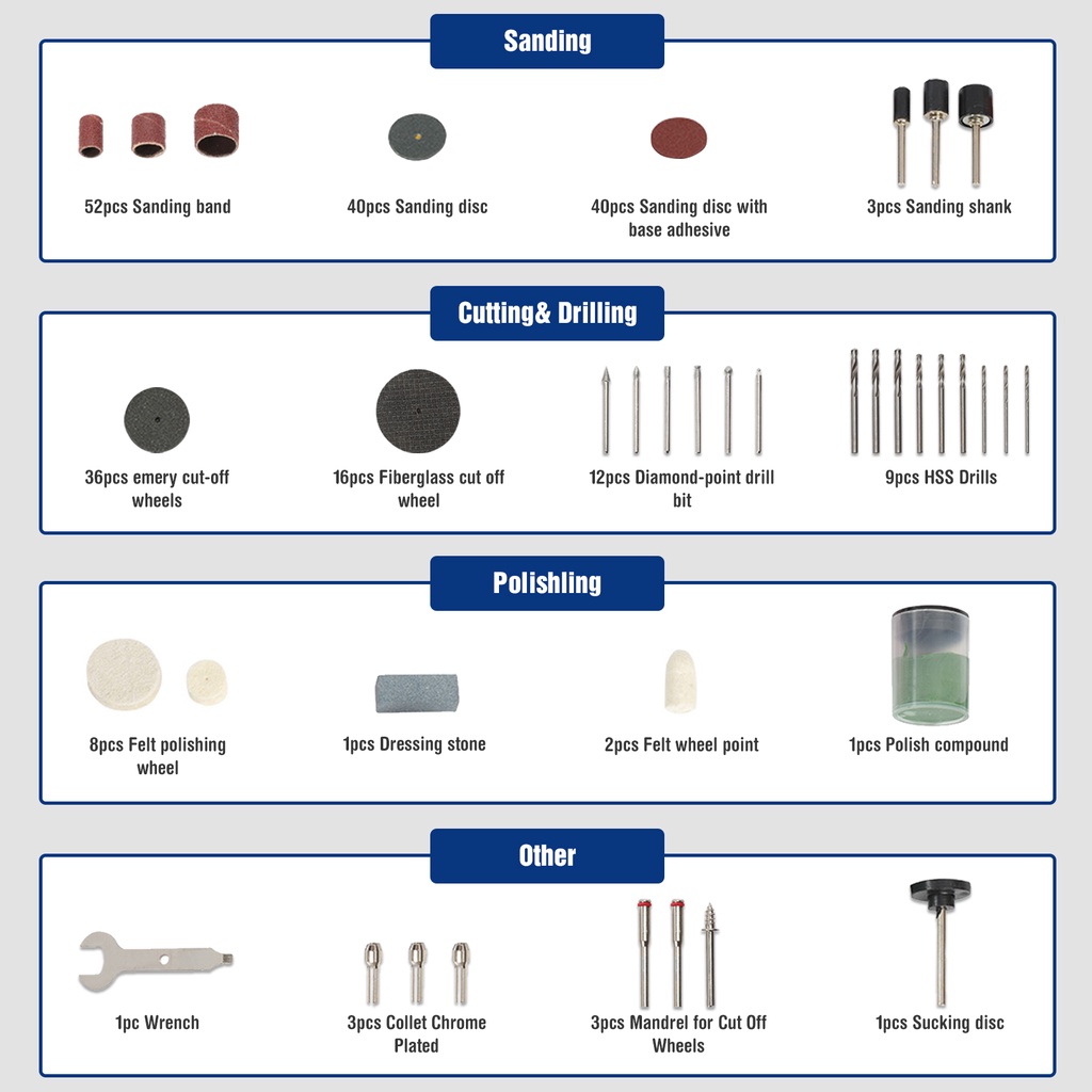 READY STCOK WORKPRO 276PCS Rotary Tool Accessories Rotary Tool Bits ...