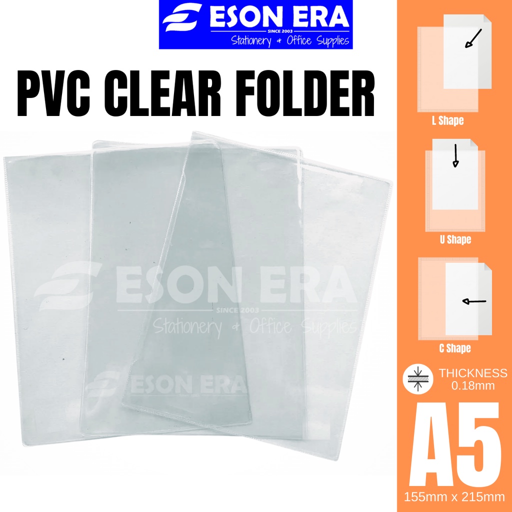 [A5] Clear Folder A5 PVC Document Clear Holder L Shape / U Shape / C ...