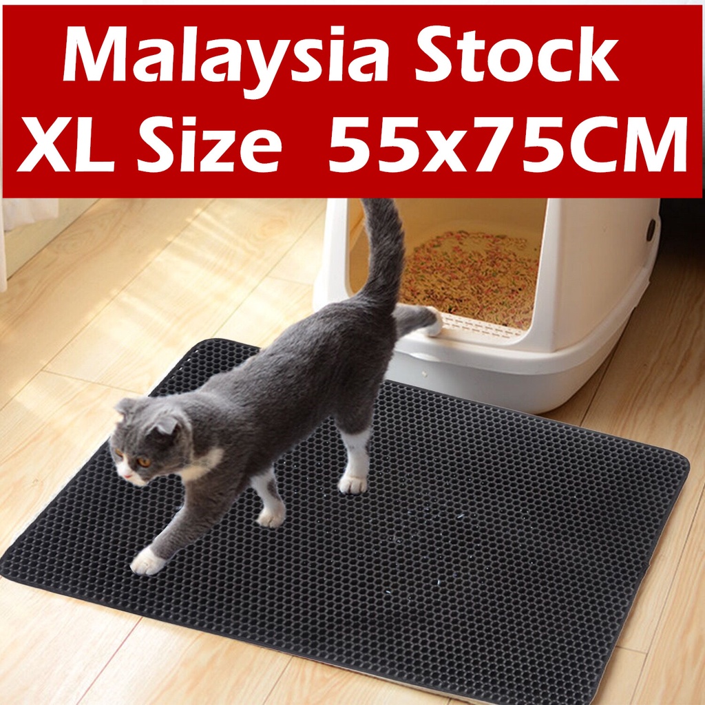 READY STOCK JUMBO! Double Layer Cat Litter Mat Trapping Mat Tebal Mat ...