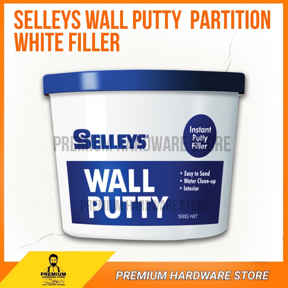 SELLEYS WALL PUTTY FILLER 500g Plaster Partition White Filling Crack ...