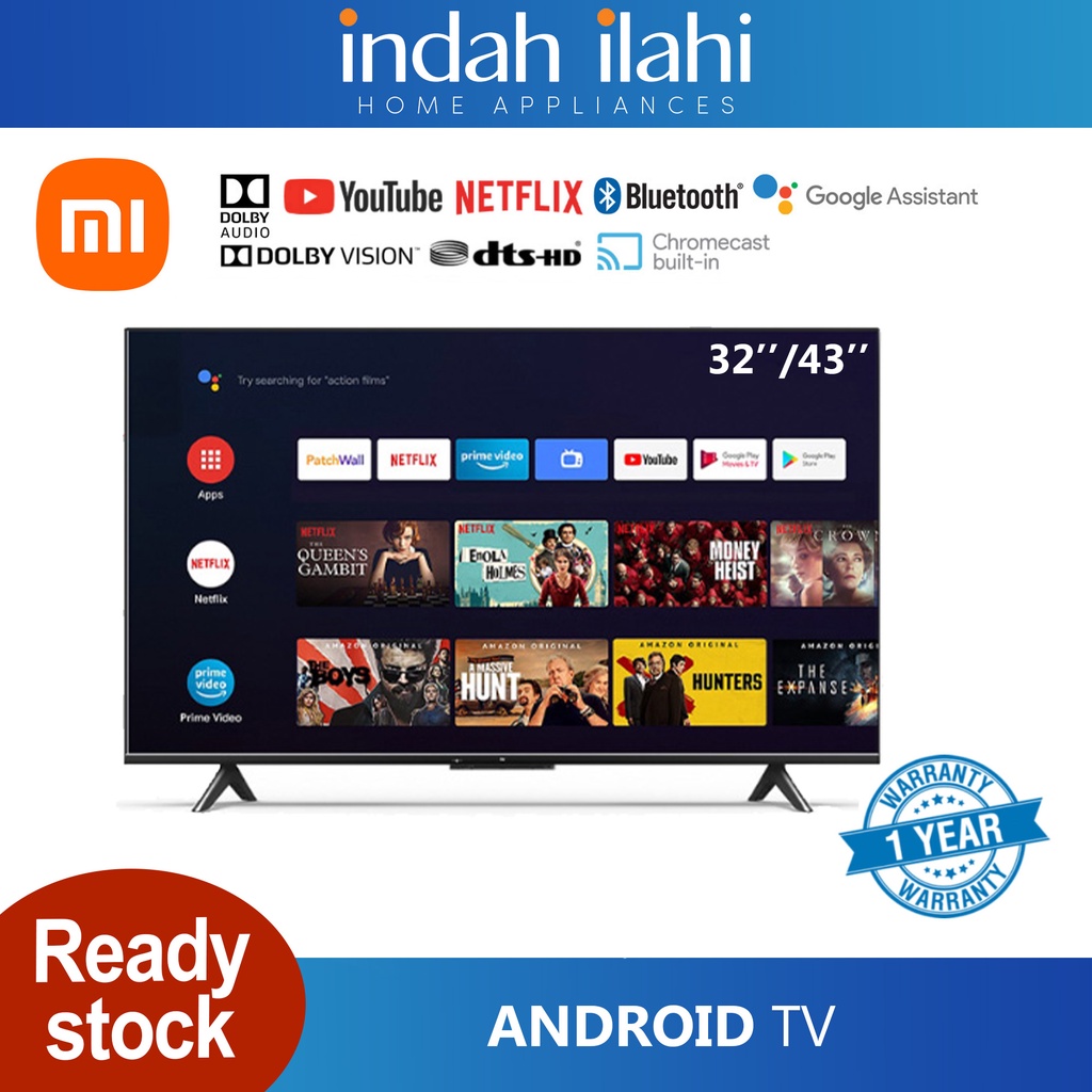 Xiaomi 32'' / 43'' 4K Android Tv Mi TV P1 (32) HD L32M6-6ARG (43) 4KL43M6-6ARG | Shopee Malaysia